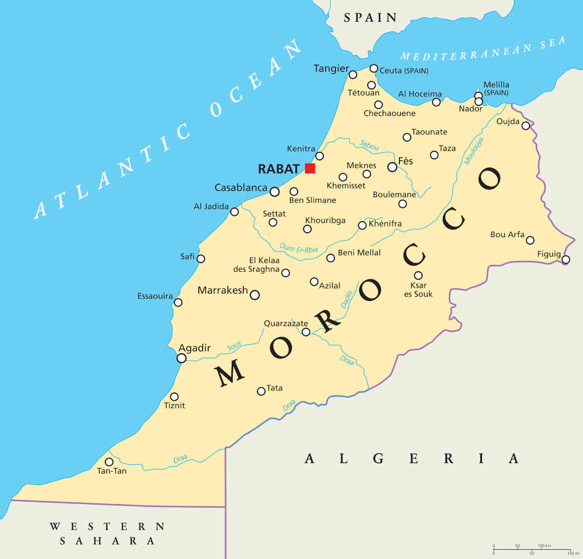 Mapa de Marruecos, pueblos y ciudades | Turismo Marruecos